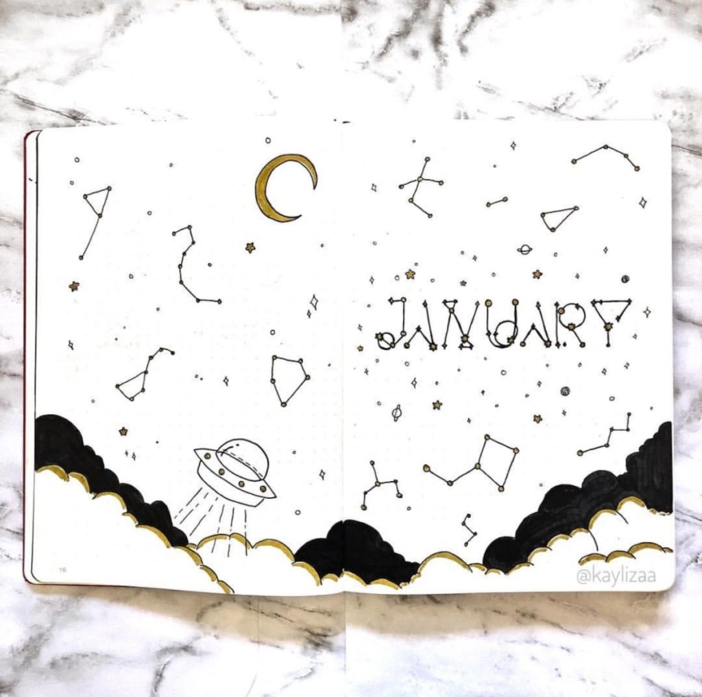 25 Galaxy and Space Themed Bujo Spreads You Need - atinydreamer