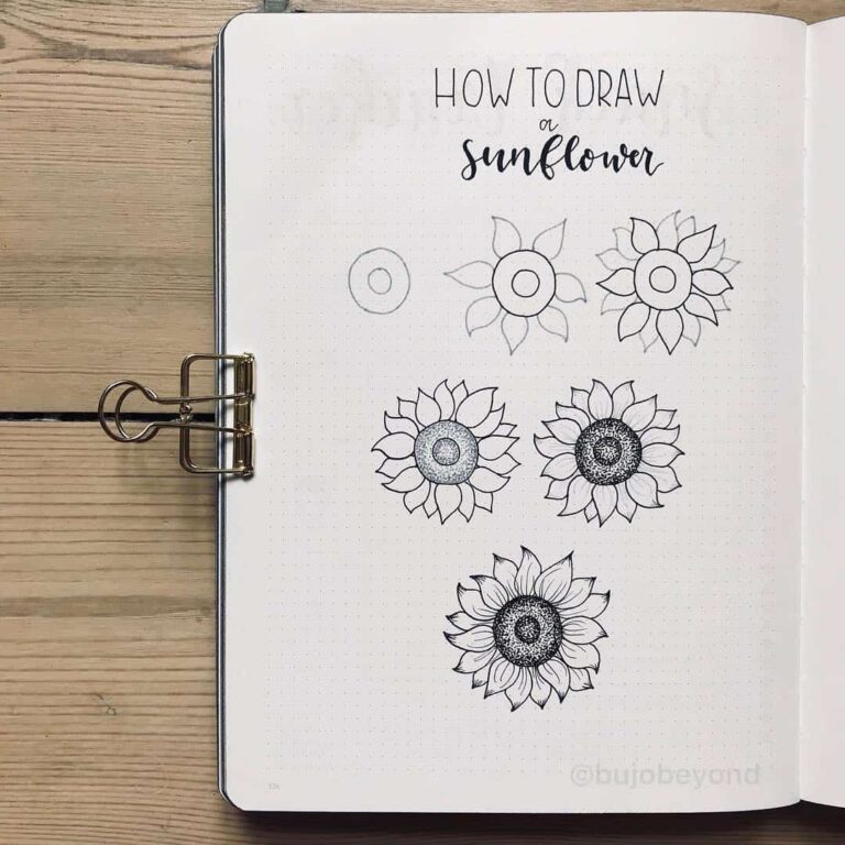 29 Sunflower Themed Bujo Spreads for Inspiration - atinydreamer