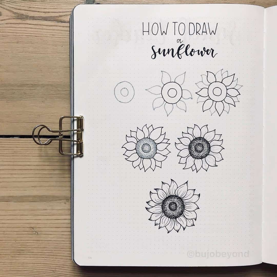 29 Sunflower Themed Bujo Spreads for Inspiration - atinydreamer