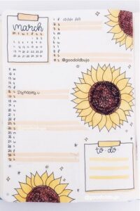 29 Sunflower Themed Bujo Spreads for Inspiration - atinydreamer
