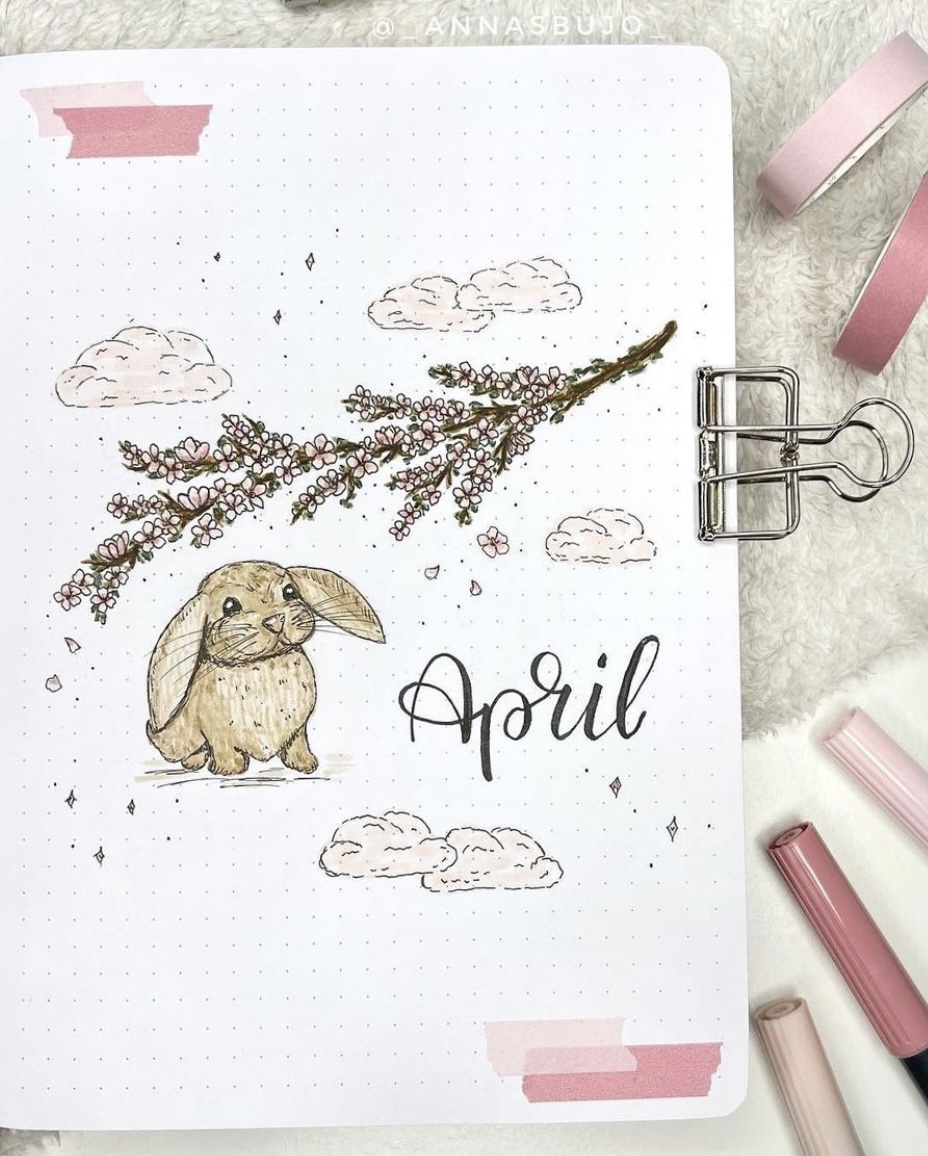 58 Best April Bujo Cover Spreads for Inspiration - atinydreamer