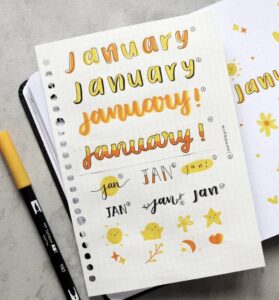 16 Best January Bullet Journal Headers to Copy - atinydreamer