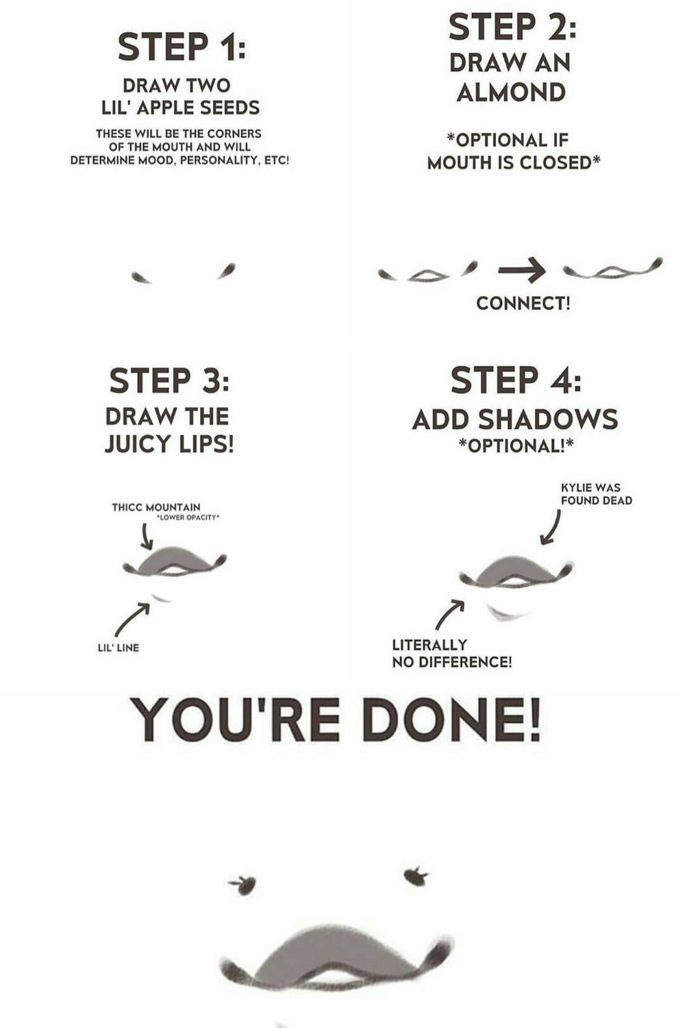 37 Best Step by Step Lip drawing Tutorials to follow - atinydreamer