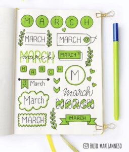 28 Best March Bujo Header to use for your journal - atinydreamer