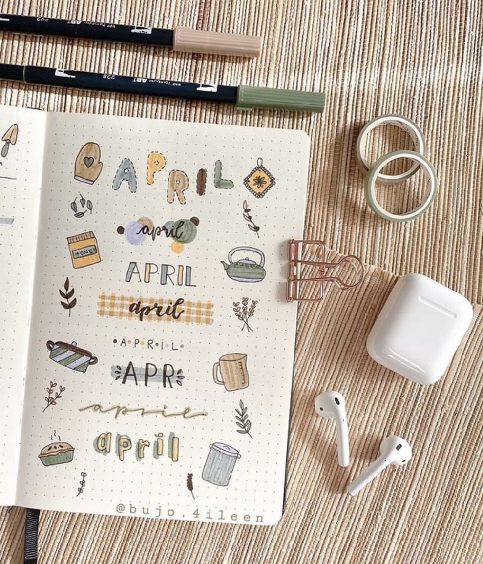 22 Best April Bujo Headers to replicate for Your Journal - atinydreamer