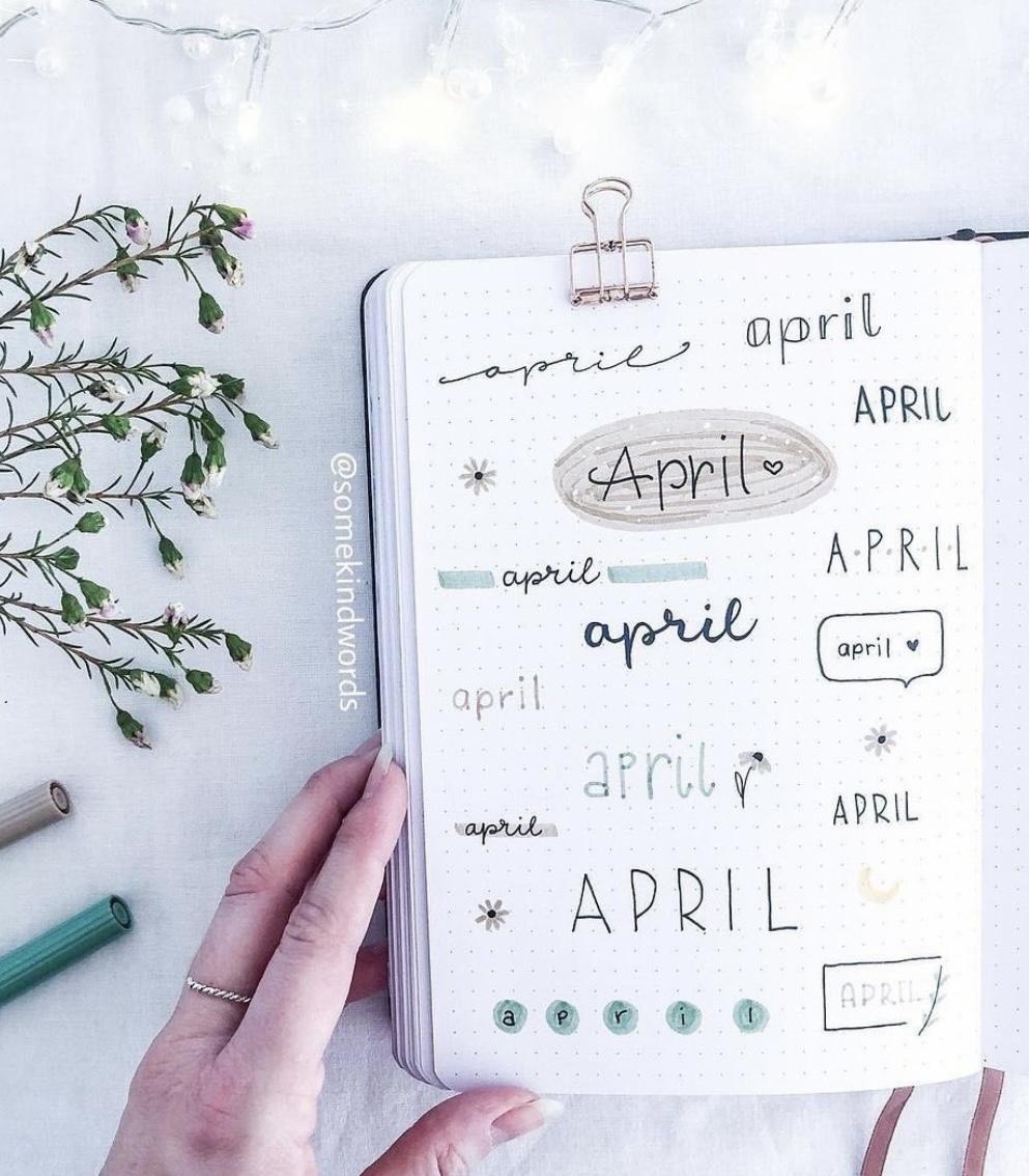 22 Best April Bujo Headers to replicate for Your Journal - atinydreamer